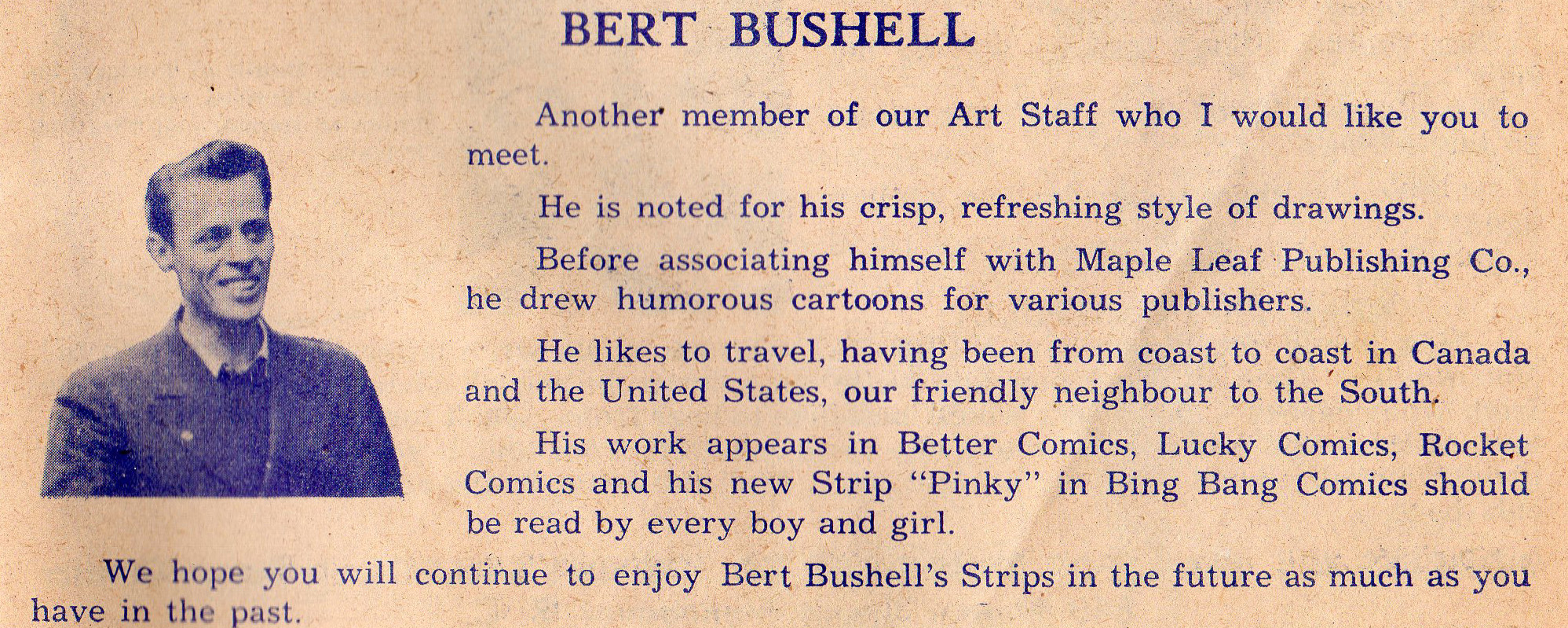 Bert Bushell • Comic Book Daily